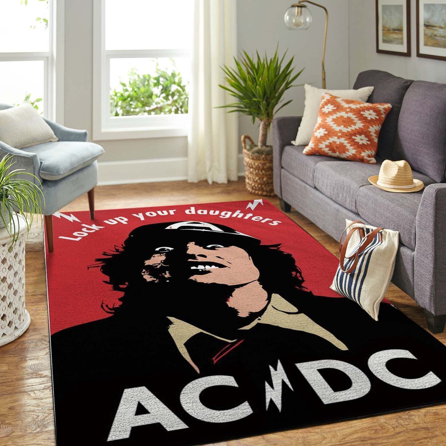 Ac-Dc Hard Rock Band Living Room Carpet Living Room Rugs, Modern Rugs ...