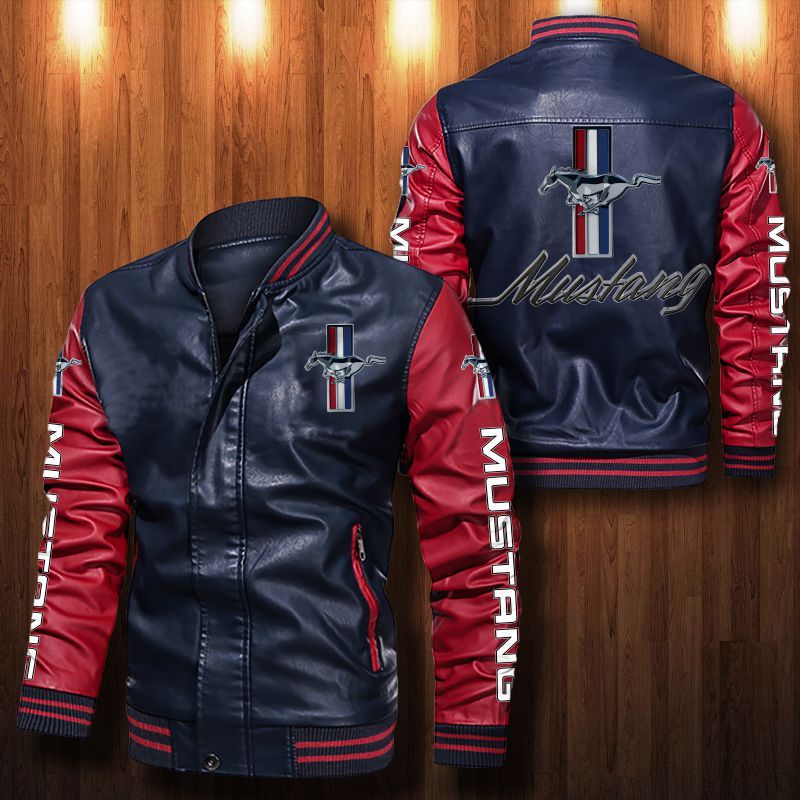 Ford Mustang Leather Bomber Jacket LBJ0174 – Become A Style Icon