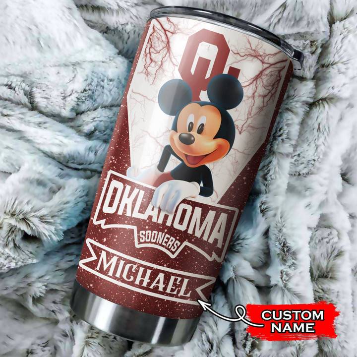 Oklahoma Sooners Tumbler Mickey Mouse NCAA Custom Name TB2068 – Become ...
