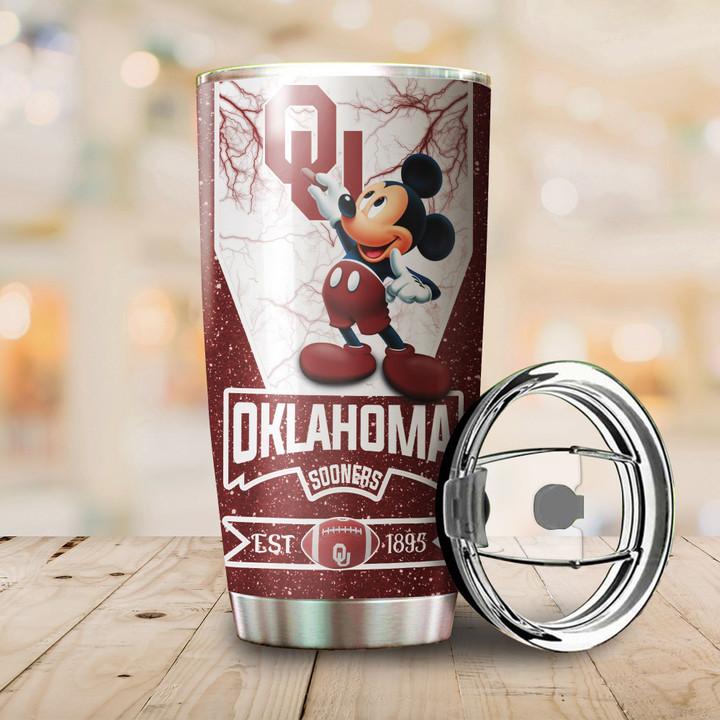 Oklahoma Sooners Tumbler Mickey Mouse NCAA Custom Name TB2068 – Become ...